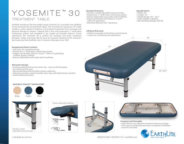 Superb Massage Tables - Earthlite - Yosemite 30 Chiropractic Massage Table